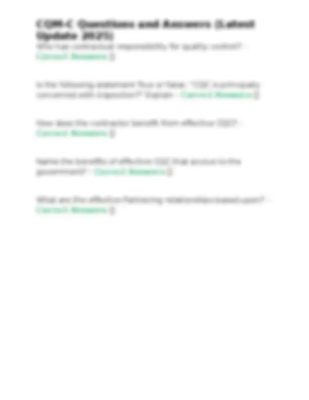 CQM-C Questions and Answers (Latest Update 2025) | Exams Nursing | Docsity