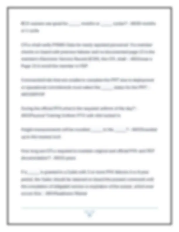 Navy Command Fitness Leader CFL post Test 2024 Edition Questions ...