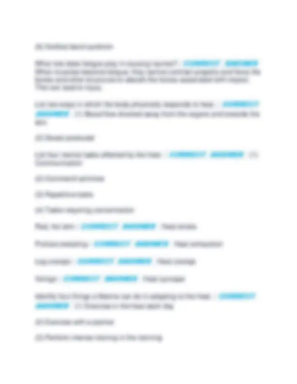 Semper Fit Basic Fitness Course Exam: Questions and Answers | Exams Nursing | Docsity