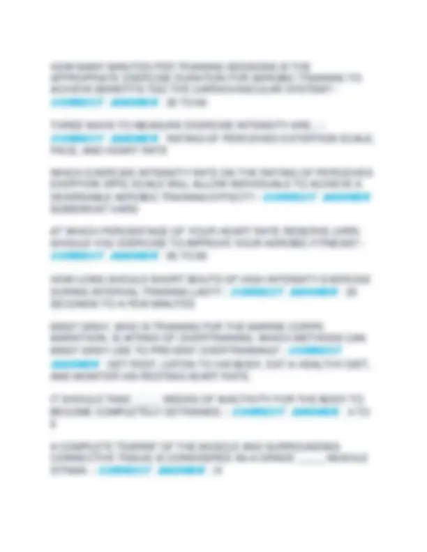 Semper Fit Basic Fitness Course Exam: Questions and Answers | Exams Nursing | Docsity