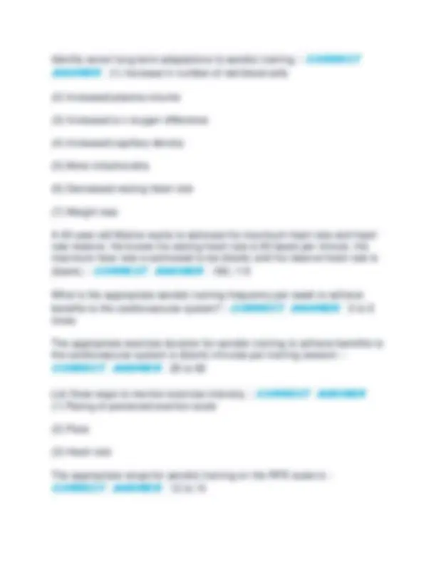 Semper Fit Basic Fitness Course Exam: Questions and Answers | Exams Nursing | Docsity