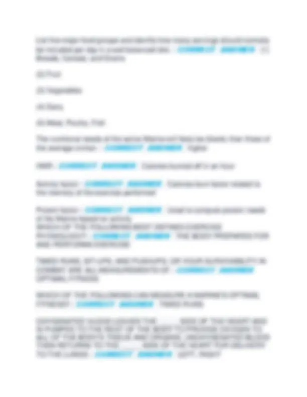 Semper Fit Basic Fitness Course Exam: Questions and Answers | Exams Nursing | Docsity