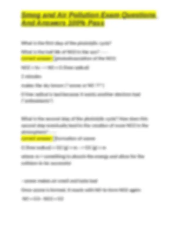 Smog and Air Pollution Exam Questions and Answers | Exams Engineering ...