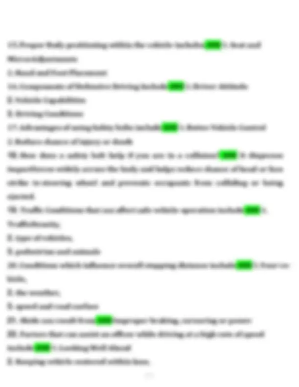 EVOC Written Test Review Questions and Answers | Exams Andragogy | Docsity