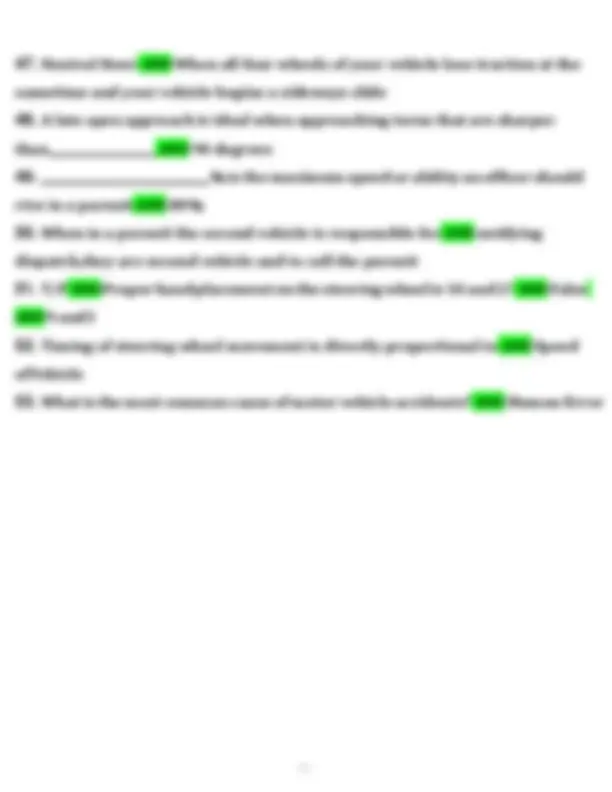 EVOC Written Test Review Questions and Answers | Exams Andragogy | Docsity