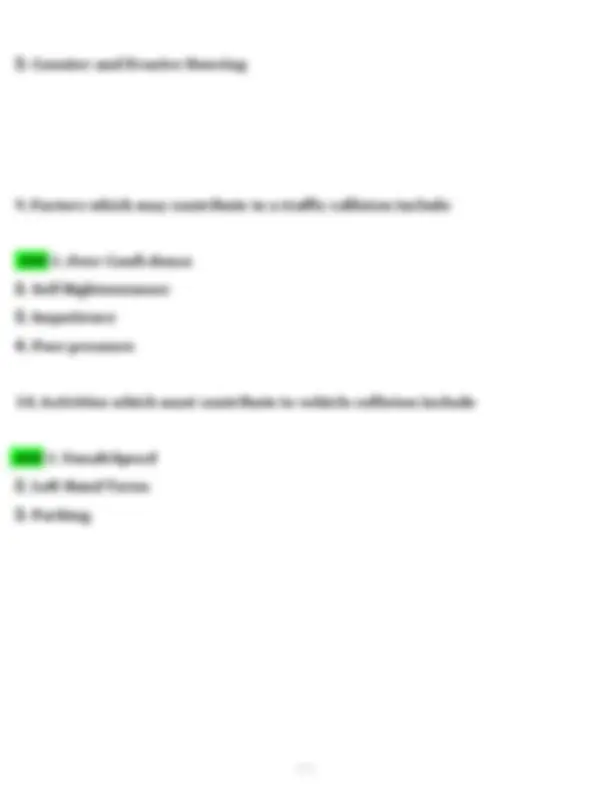 EVOC Written Test Review Questions and Answers | Exams Andragogy | Docsity