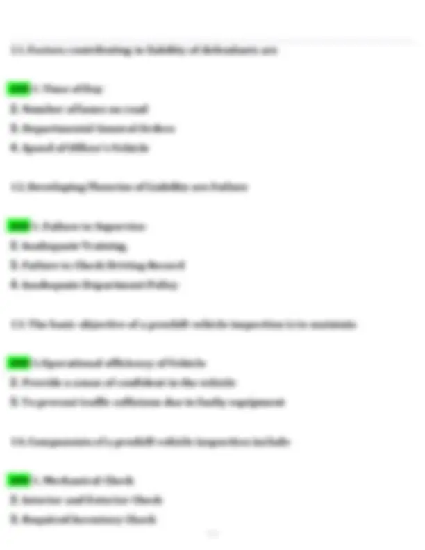 EVOC Written Test Review Questions and Answers | Exams Andragogy | Docsity