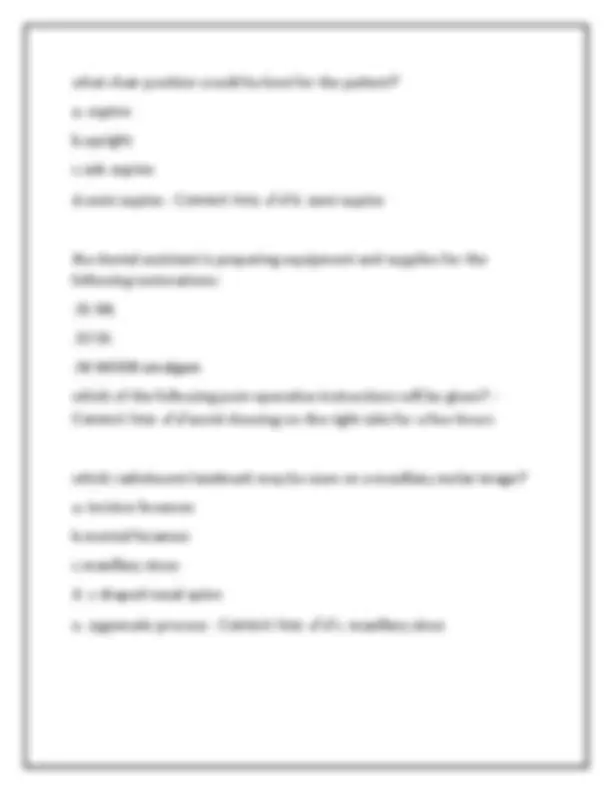 Dental Assistant Practice Exam: Multiple Choice Questions and Answers ...