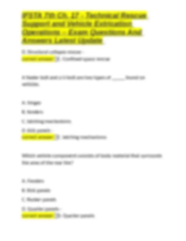 Technical Rescue and Vehicle Extrication: IFSTA Ch. 17 Exam Q&A | Exams ...