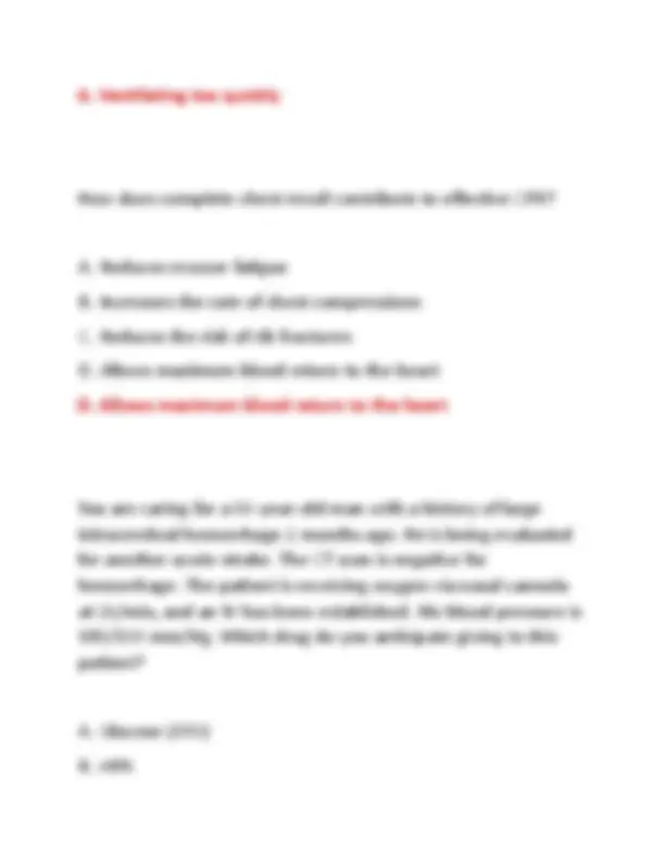 ACLS Self-Assessment Pre-Course Test: Multiple Choice Questions and ...