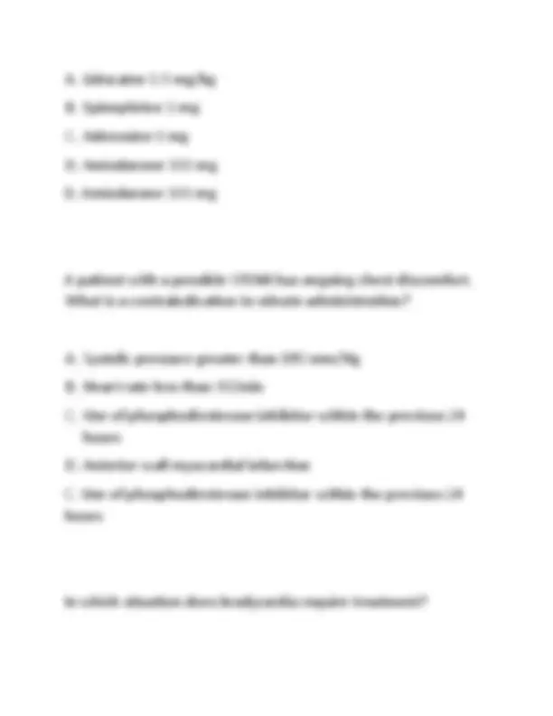 ACLS Self-Assessment Pre-Course Test: Multiple Choice Questions and ...