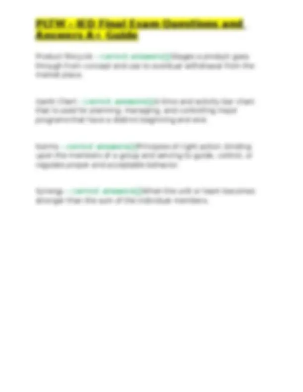 PLTW - IED Final Exam Questions and Answers: A Comprehensive Guide ...