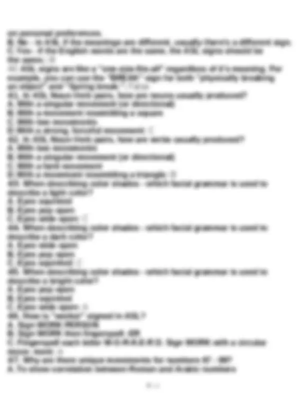 ASL Final Exam Questions with Complete Answers | Exams Sign Language ...