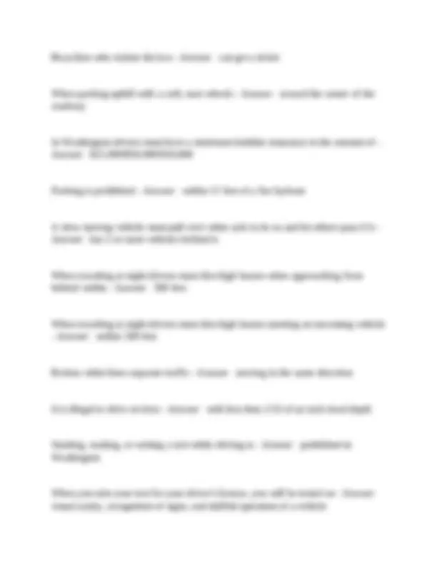 911 Drivers Ed Test 4 Questions with Correct Answers | Exams Law | Docsity