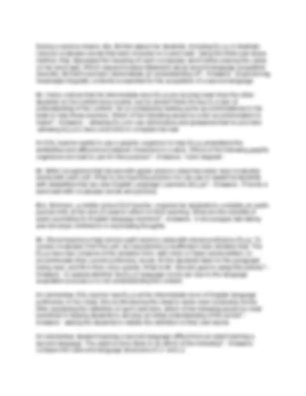 ELL PRACTICE TEST QUESTIONS AND ANSWERS | Exams Social Sciences | Docsity