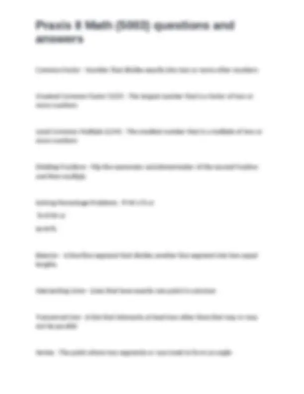 Praxis II Math (5003) Study Guide: Key Concepts and Definitions | Exams ...
