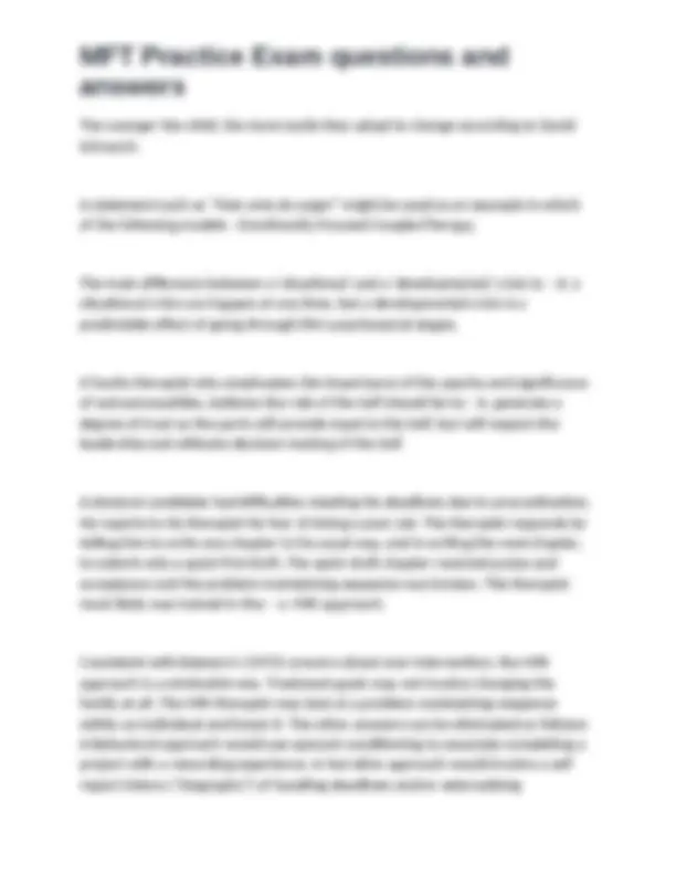 MFT Practice Exam: Comprehensive Guide to Family Therapy | Exams ...