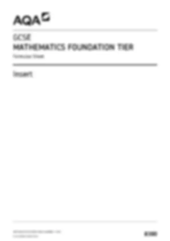 2024 AQA GCSE MATHEMATICS 8300/2F Foundation Paper 2 Question Paper ...