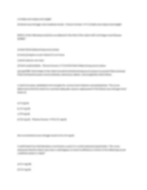 RENAL DISORDERS/DIALYSIS & PERITONEAL DIALYSIS NCLEX | Exams Nursing | Docsity