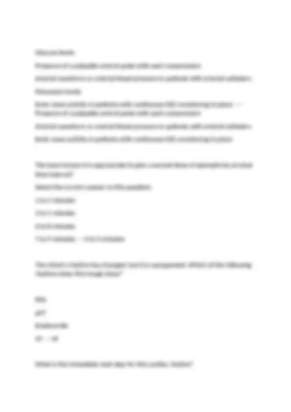 PALS PREASSESSMENT 5 QUESTIONS AND ANSWERS | Exams Advanced Education | Docsity