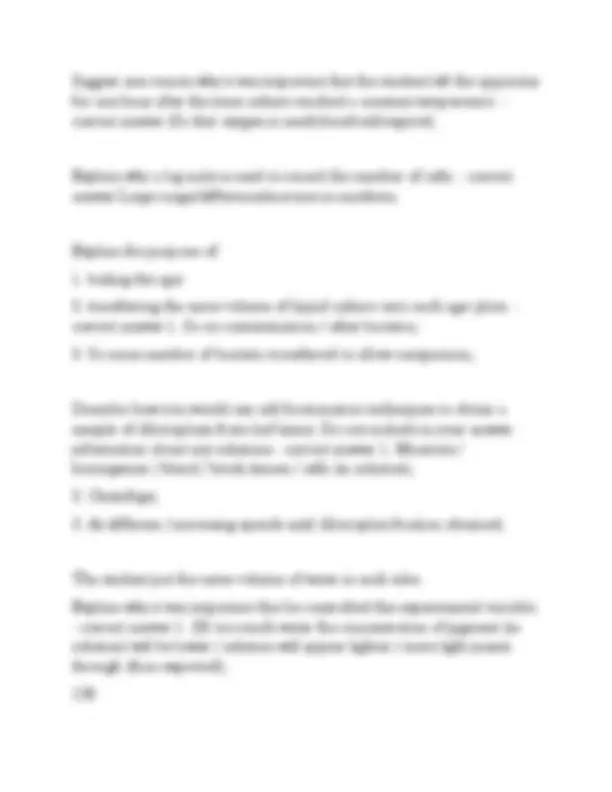 A Level Biology Practical Questions and Answers | Exams Biology | Docsity