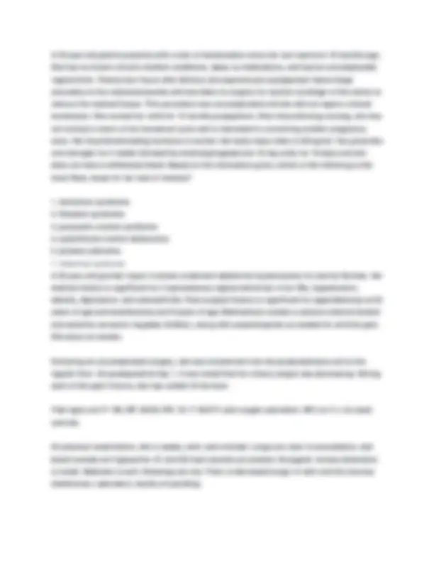 Medical Case Scenarios with Questions and Answers | Exams Nursing | Docsity