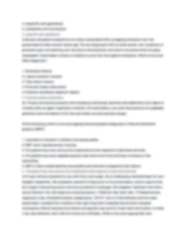 Medical Case Scenarios with Questions and Answers | Exams Nursing | Docsity