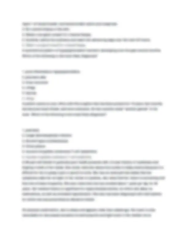 Medical Case Scenarios with Questions and Answers | Exams Nursing | Docsity