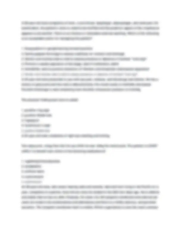 Medical Case Scenarios with Questions and Answers | Exams Nursing | Docsity