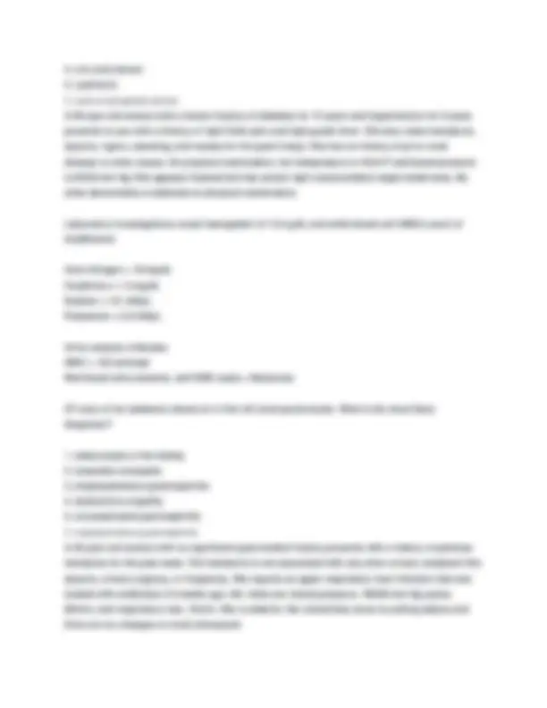 Medical Case Scenarios with Questions and Answers | Exams Nursing | Docsity