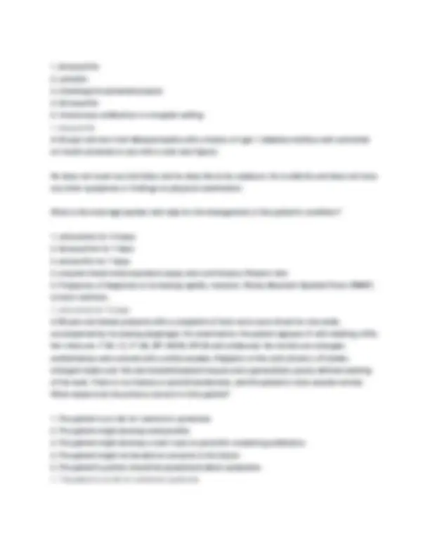 Medical Case Scenarios with Questions and Answers | Exams Nursing | Docsity