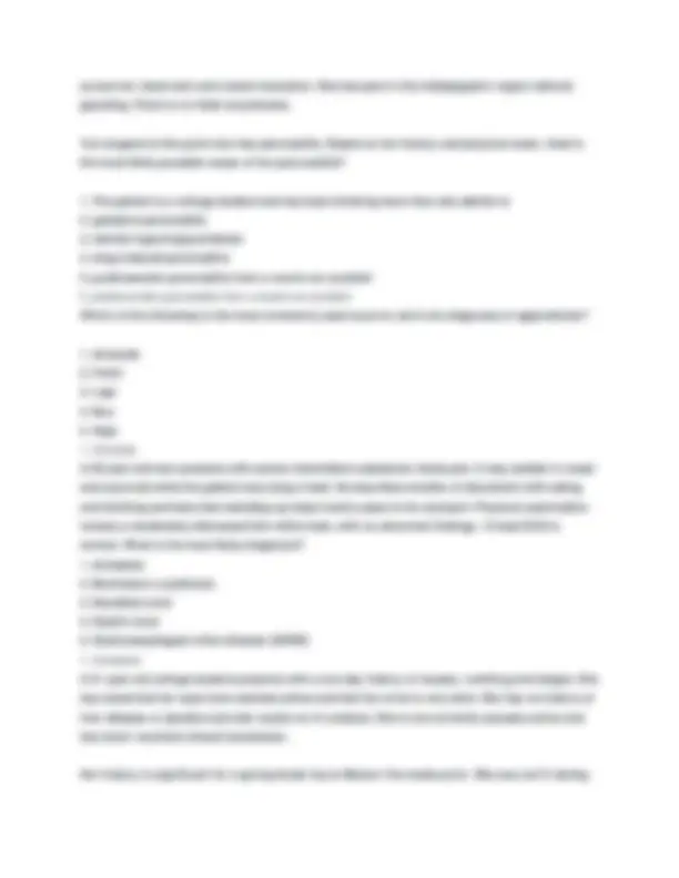 Medical Case Scenarios with Questions and Answers | Exams Nursing | Docsity