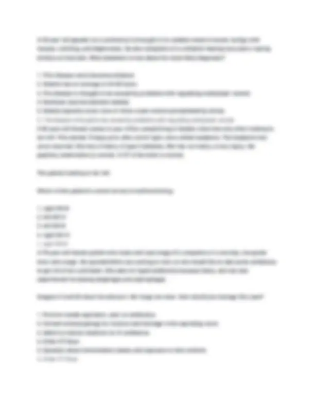 Medical Case Scenarios with Questions and Answers | Exams Nursing | Docsity