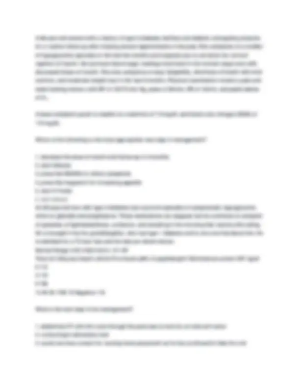 Medical Case Scenarios with Questions and Answers | Exams Nursing | Docsity