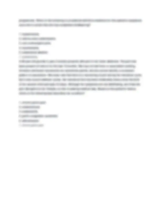 Medical Case Scenarios with Questions and Answers | Exams Nursing | Docsity