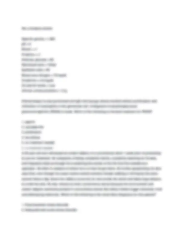 Medical Case Scenarios with Questions and Answers | Exams Nursing | Docsity