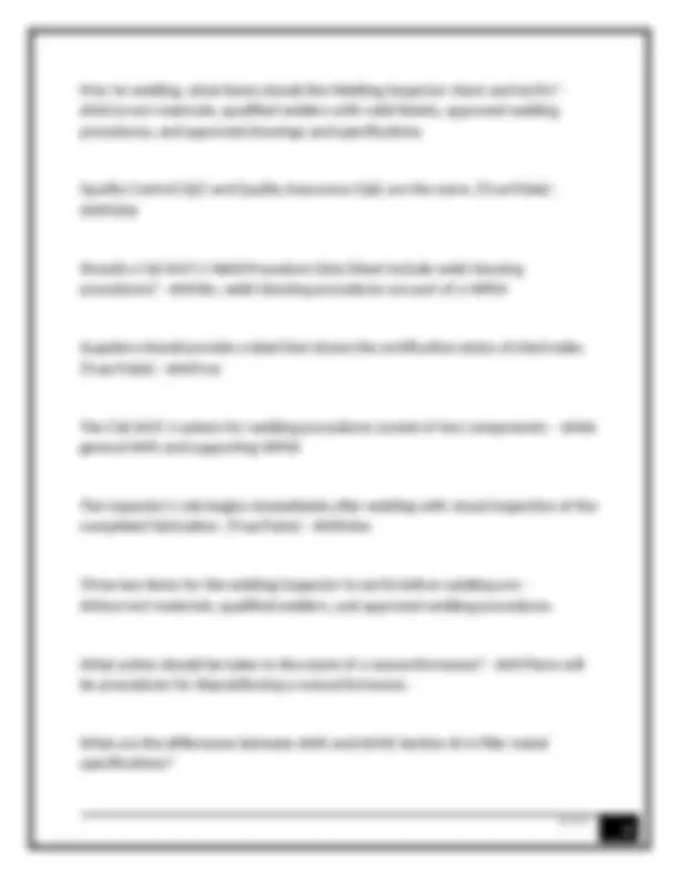 CWB Level 1 Inspector Chapter 8: Questions and Answers | Exams Welding ...