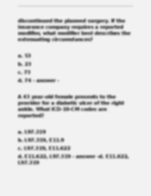 AAPC Final Exam Solutions: Medical Coding Practice Questions | Exams Nursing | Docsity