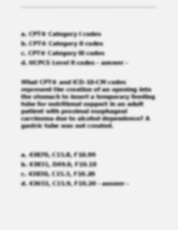 AAPC Final Exam Solutions: Medical Coding Practice Questions | Exams Nursing | Docsity