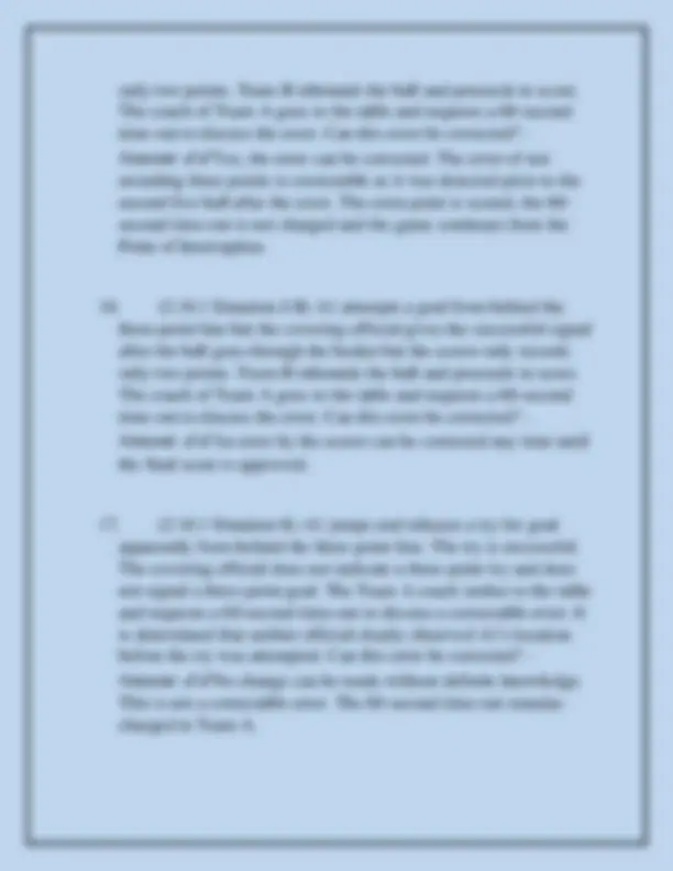 NFHS Basketball Rule 2: Correctable Errors Examination | Exams Physical Activity and Sport ...