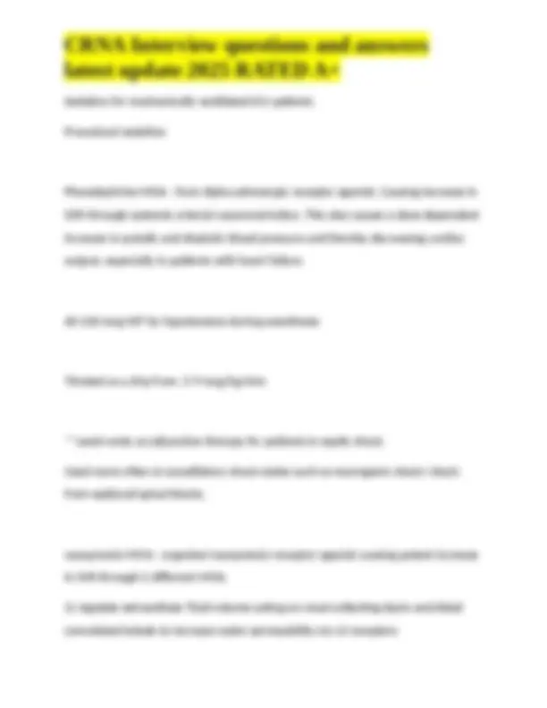 CRNA Interview Questions and Answers: Pharmacology and Clinical ...