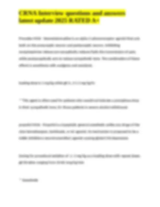 CRNA Interview Questions and Answers: Pharmacology and Clinical ...