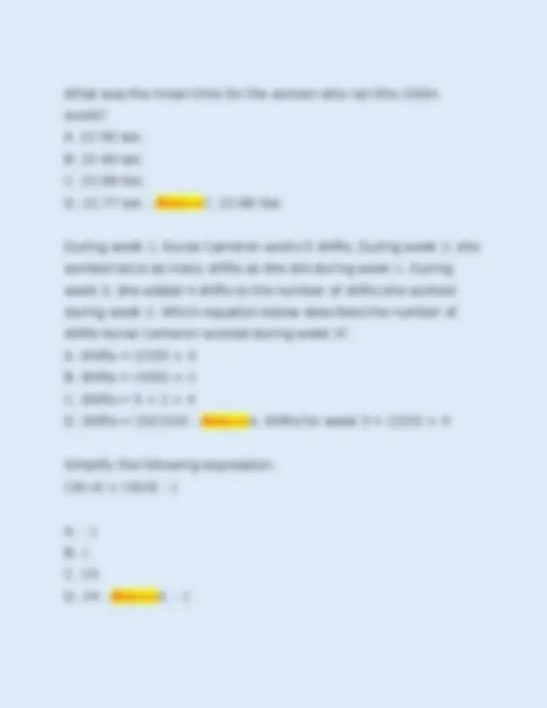Practice Questions for Standardized Nursing Entrance Exam: Mathematics ...