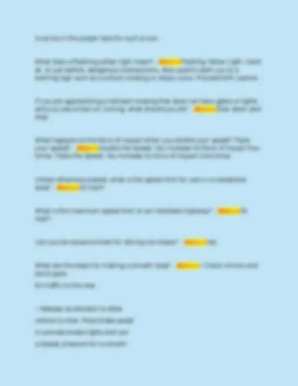 Florida Class E Drivers License (Test Your Knowledge) questions with ...