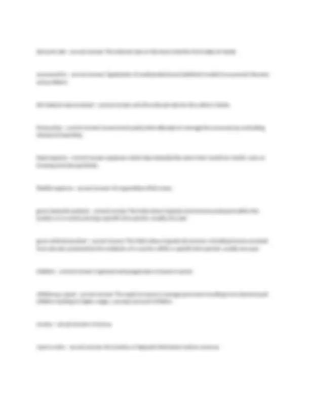 Economics HiSET: Key Terms and Definitions | Exams Economics | Docsity