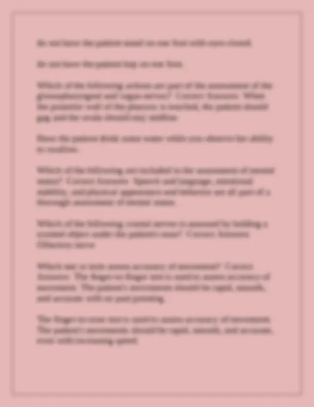 Neurological Assessment Questions and Answers for Nursing Students ...