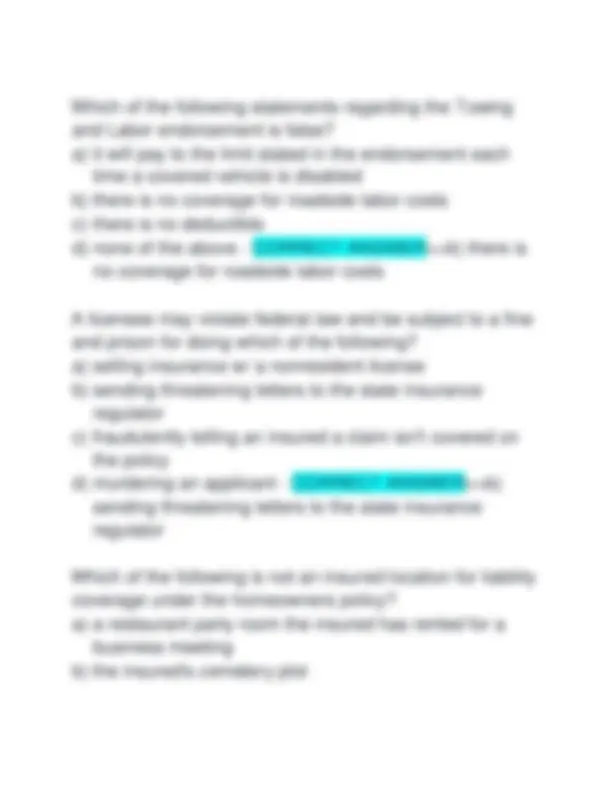 Property and Casualty Insurance Licensing Exam Questions and Answers ...