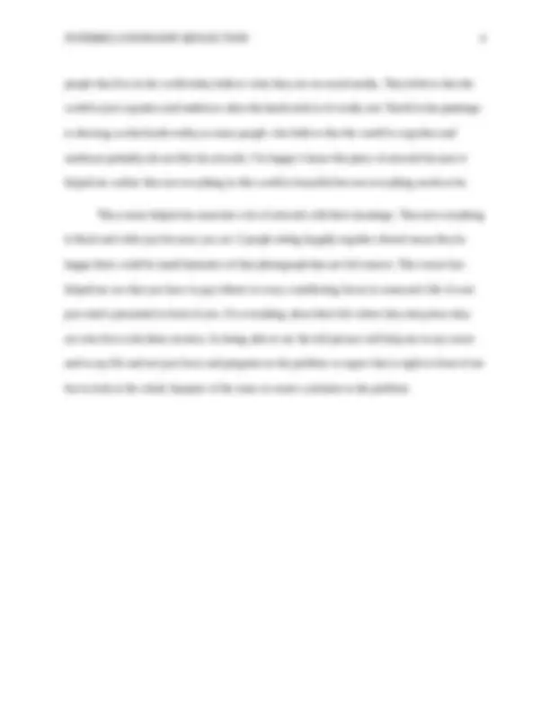 Interrelationships Reflection: The Impact of Art on Career and Life | Assignments Humanities ...