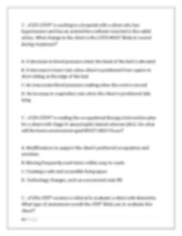 NBCOT Practice Exam: Latest Questions and Answers for Occupational ...