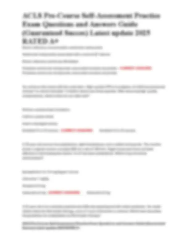 ACLS Pre-Course Self-Assessment Practice Exam Questions and Answers ...